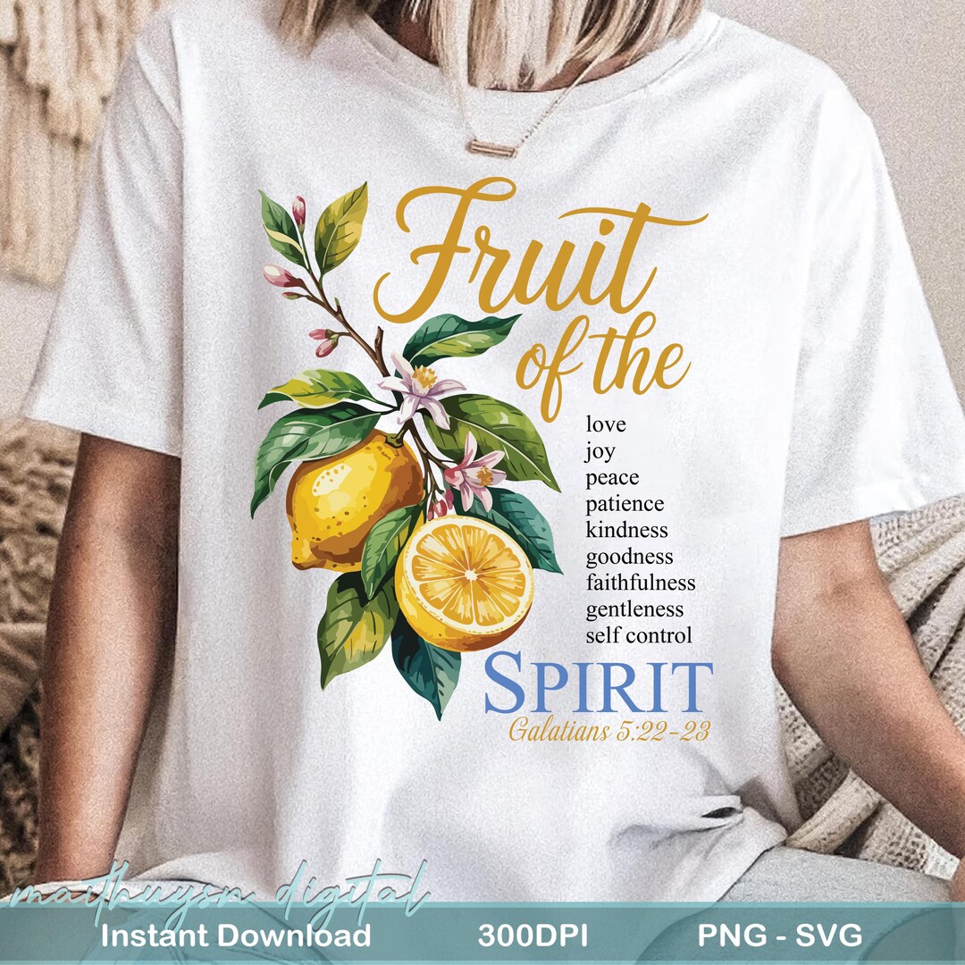 Christian Lemon Fruit of the Spirit PNG, Bible Verse (digital Download ...
