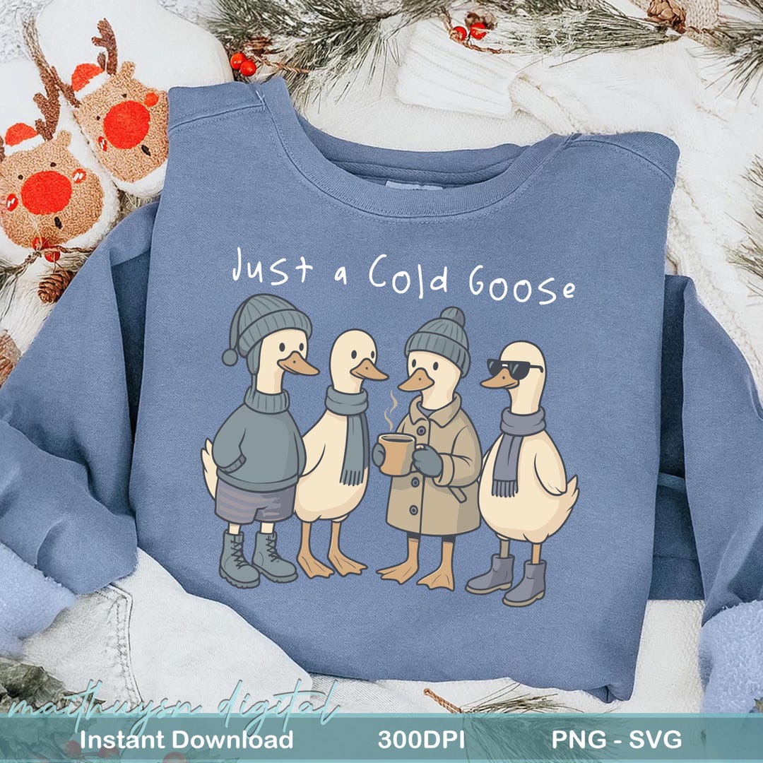 Winter Goose PNG, Cozy Snow Goose PNG, Funny Christmas Goose ...