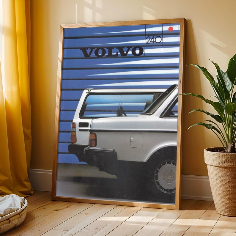 Retro Volvo SUV Poster, Blue & White Automotive Art - Etsy UK