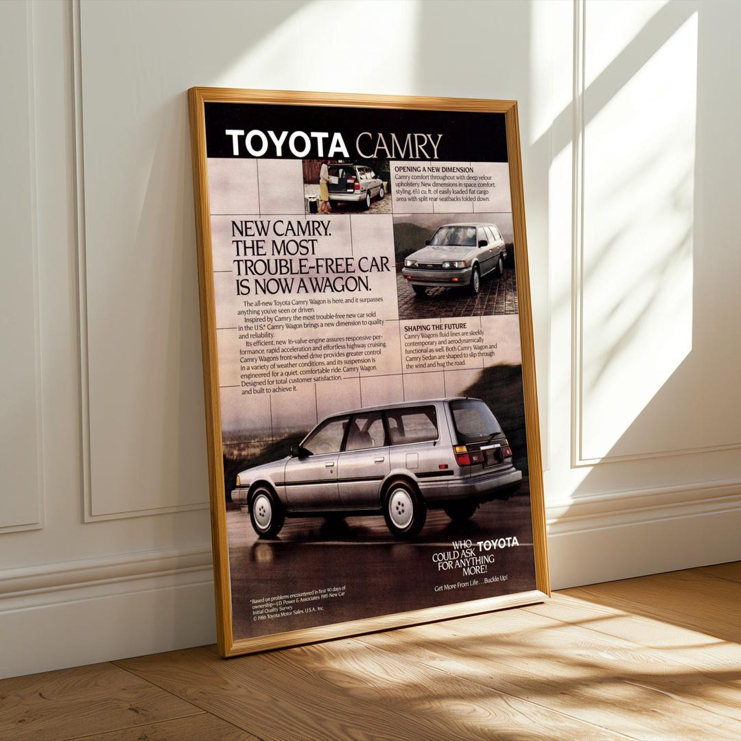 Vintage Toyota Camry Wagon Ad | 80s Car Poster Art Print - Etsy