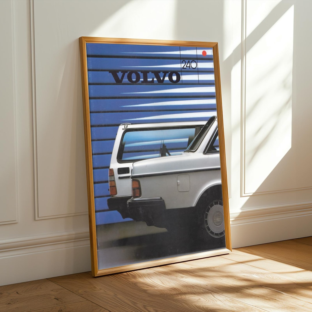 Retro Volvo SUV Poster, Blue & White Automotive Art - Etsy UK