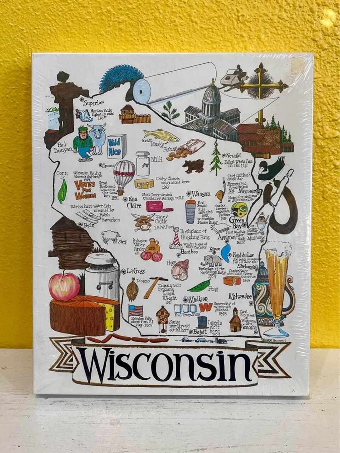 Vintage 1976 Wisconsin State Map Puzzle New Old Stock - Etsy