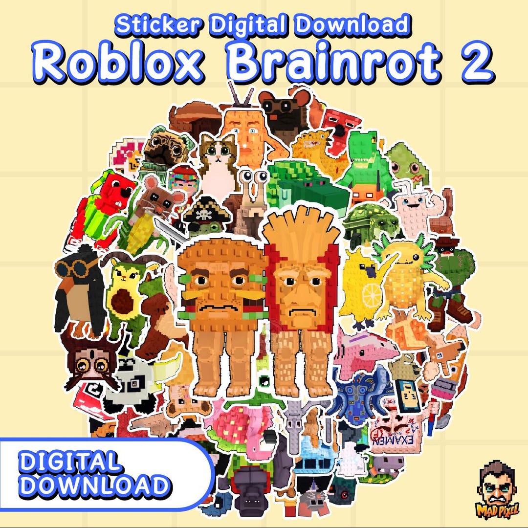 Roblox Brainrot 2 Stickers: Digital Download PNG Pack - Etsy
