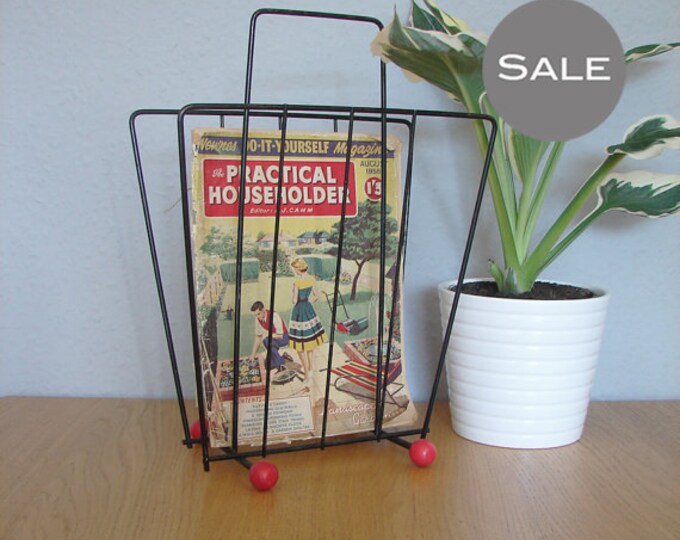 Vintage 1950s Metal Atomic Magazine Rack - Mid Century Modern - Etsy