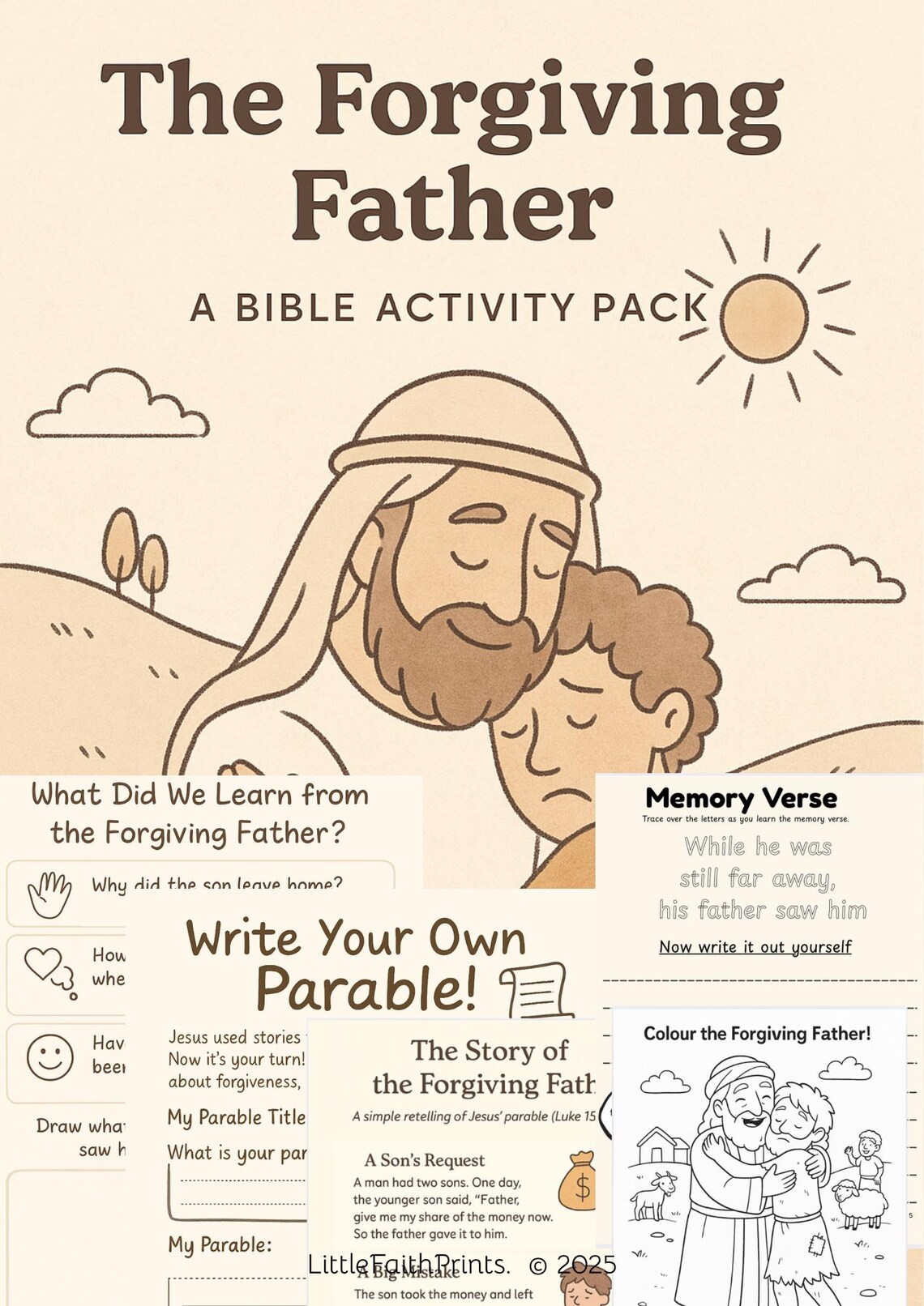 Forgiving Father Bible Story Activity Pack: Sunday School Printable ...