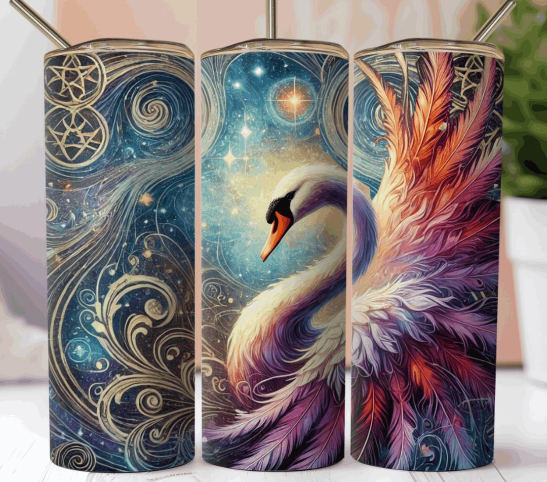 Celestial Swan Tumbler PNG: Cosmic Wings Design (digital Download) - Etsy