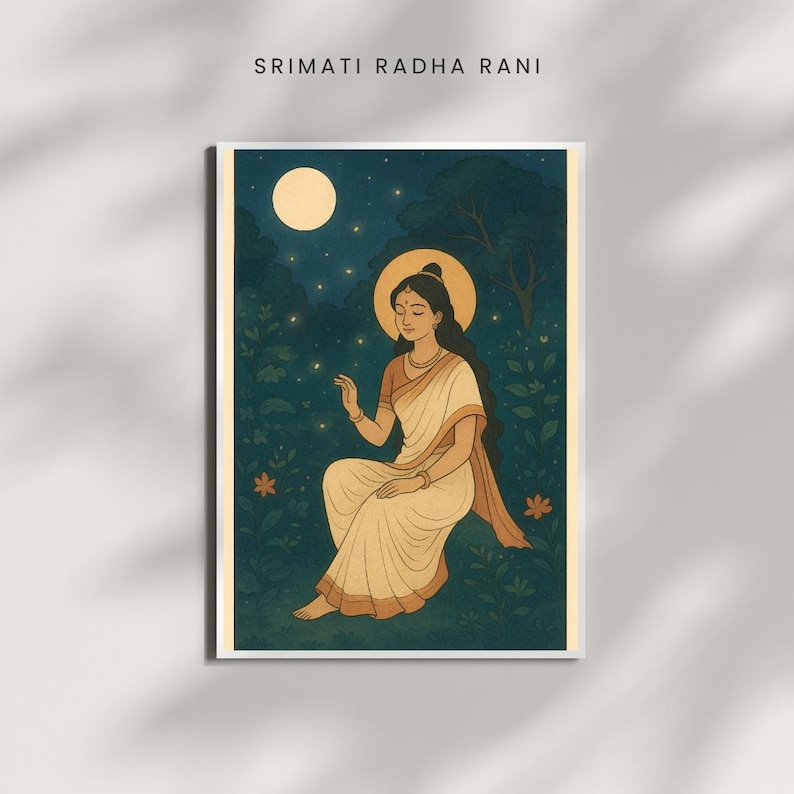 Radha Rani Digital Art | Hindu Goddess Illustration | Spiritual Wall ...