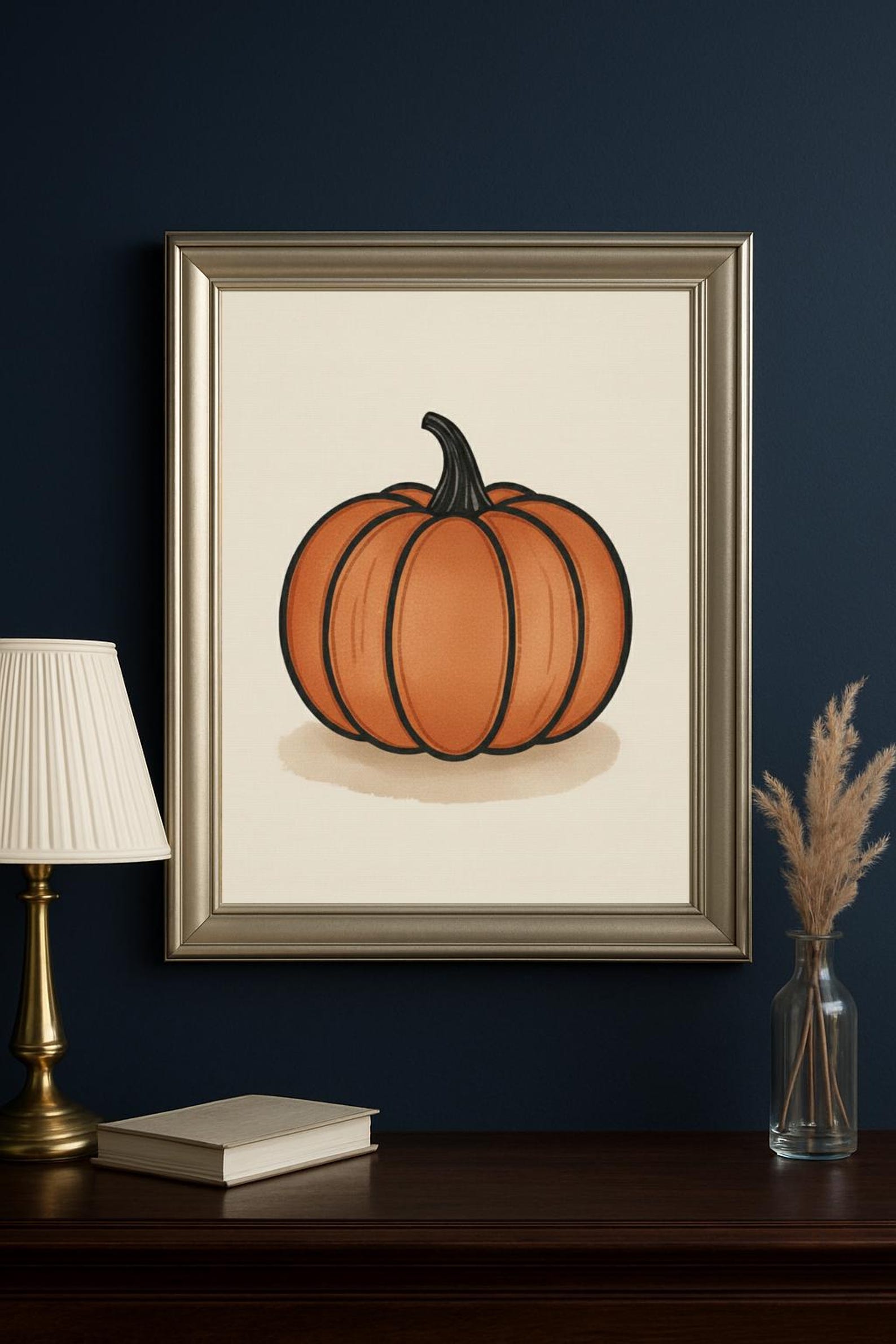 Pumpkin Wall Art Printable, Halloween Fall Decor, Rustic Autumn Harvest ...