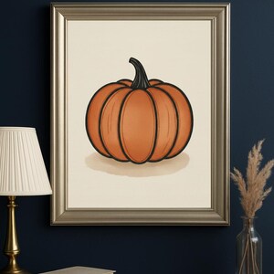 Pumpkin Wall Art Printable, Halloween Fall Decor, Rustic Autumn Harvest ...