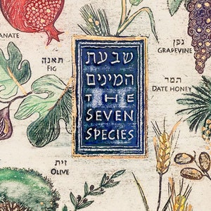 The Seven Species - Ceramic Wall Decor Plaque - Etsy