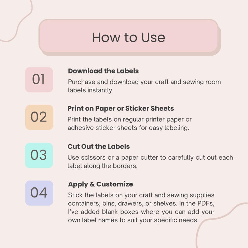 Printable Craft & Sewing Room Labels for Easy DIY Organization ...