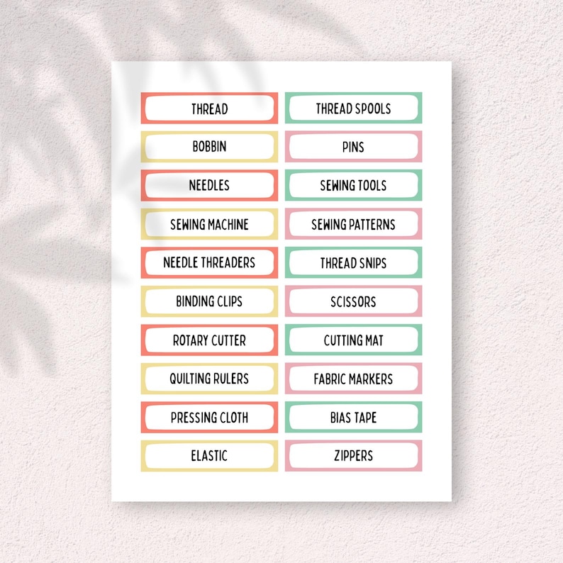 Printable Craft & Sewing Room Labels for Easy DIY Organization ...