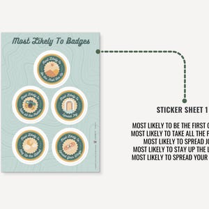 Most Likely to Camping Outdoor Merit Badge Stickers | Party Favors for ...