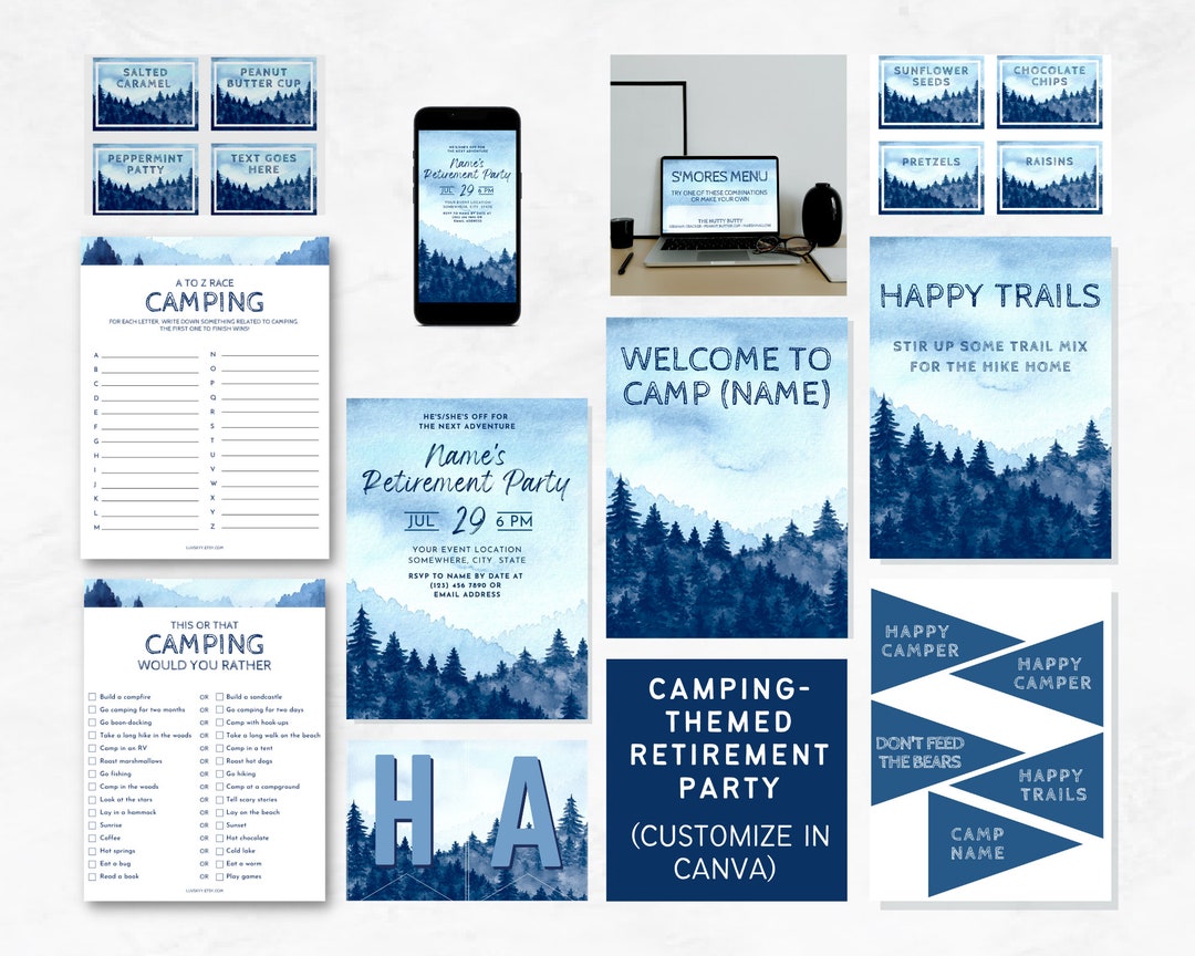 Rustic Retirement Party Set Forest Retirement Invitation - Etsy