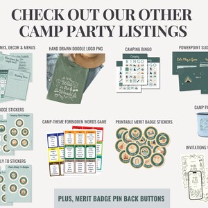 Camping Word Guessing Game Printable, Forbidden Words Campfire Party ...