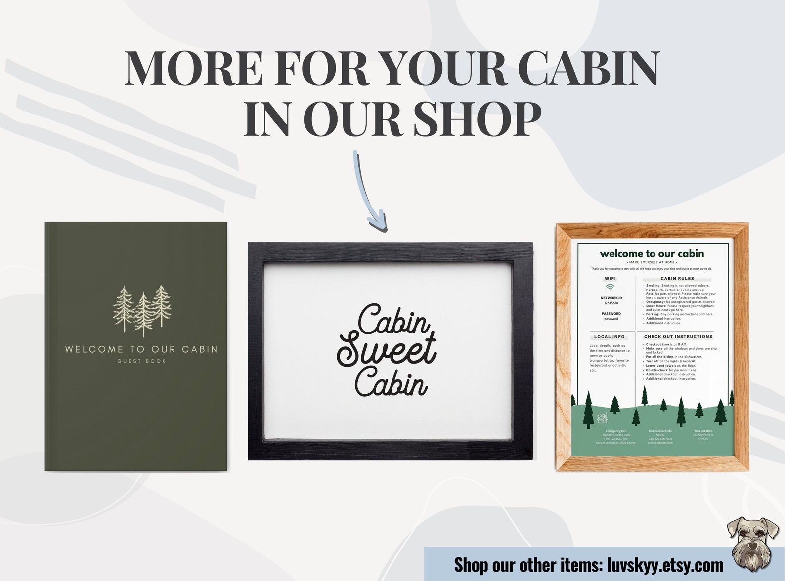 Editable Cabin Rental Welcome Sign, Vacation Rental Property Template ...