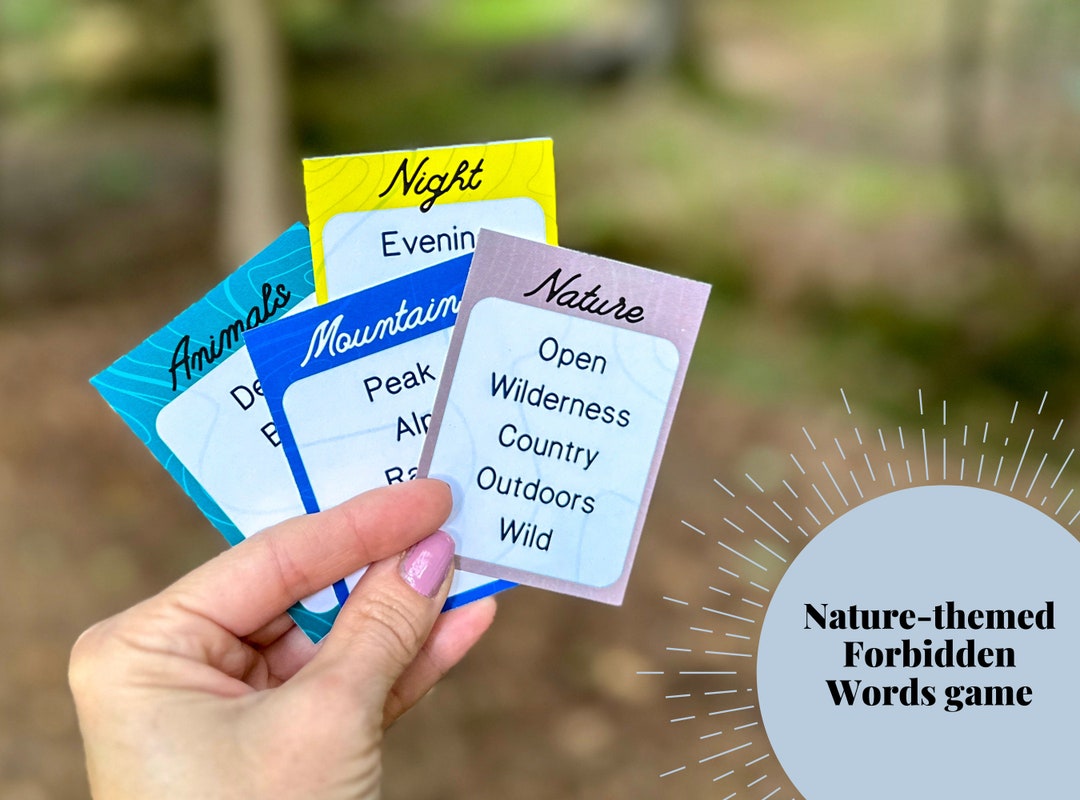 Forbidden Words Camping Games, Printable Nature Activity Cards for ...