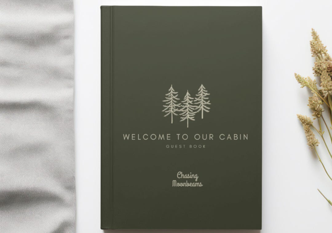 Cabin Guest Book, Custom Vacation Guest Book, Rental Book, Lake House ...