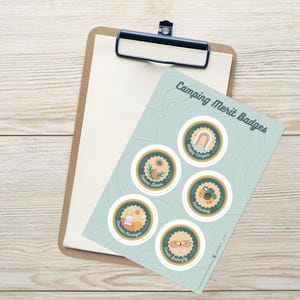 Camping Outdoor Merit Badge Stickers | Party Favors for Camp ...