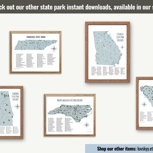 Alabama State Parks Map Printable Gift, Hiking Tracker for Hikers ...