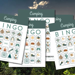 Camping Bingo Game Printable, Nature Birthday, RV Family Road Trip ...