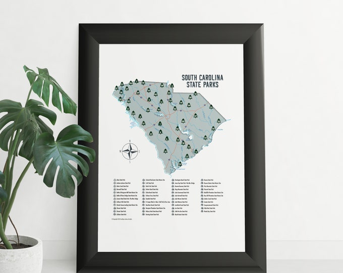 SC State Parks Map | Printable Map | Coloring Parks Map | South ...