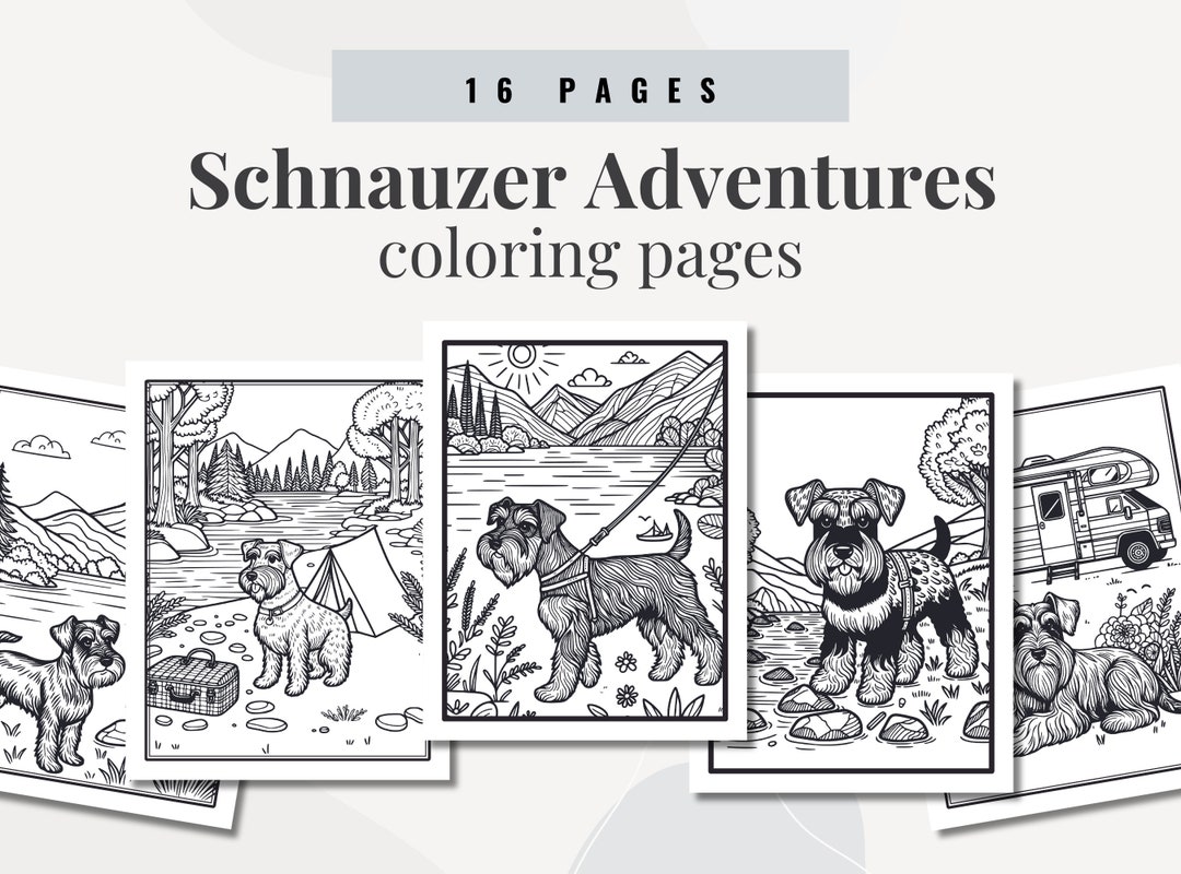 Dogs in Nature Digital Coloring Pages, Printable Worksheets, Forestcore ...