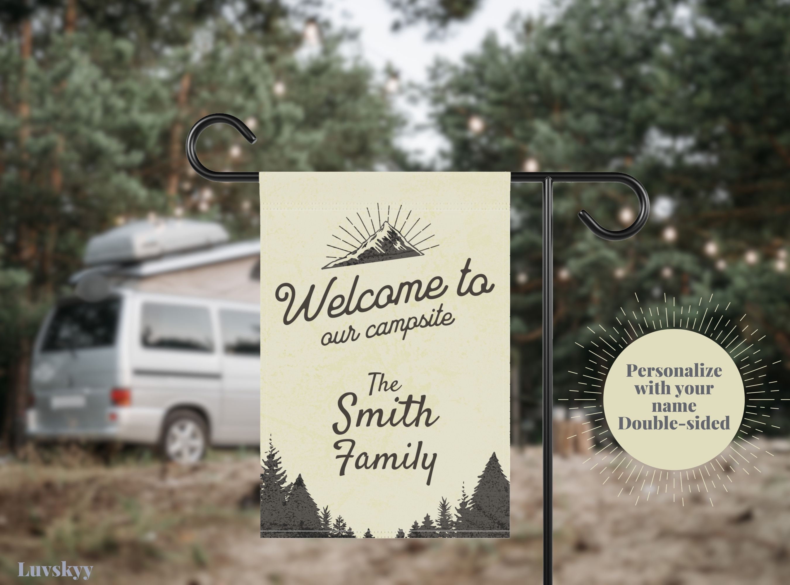 Custom Camping Flag, Welcome to Our Campsite Personalized Garden Flag ...