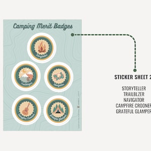 Camping Outdoor Merit Badge Stickers | Party Favors for Camp ...