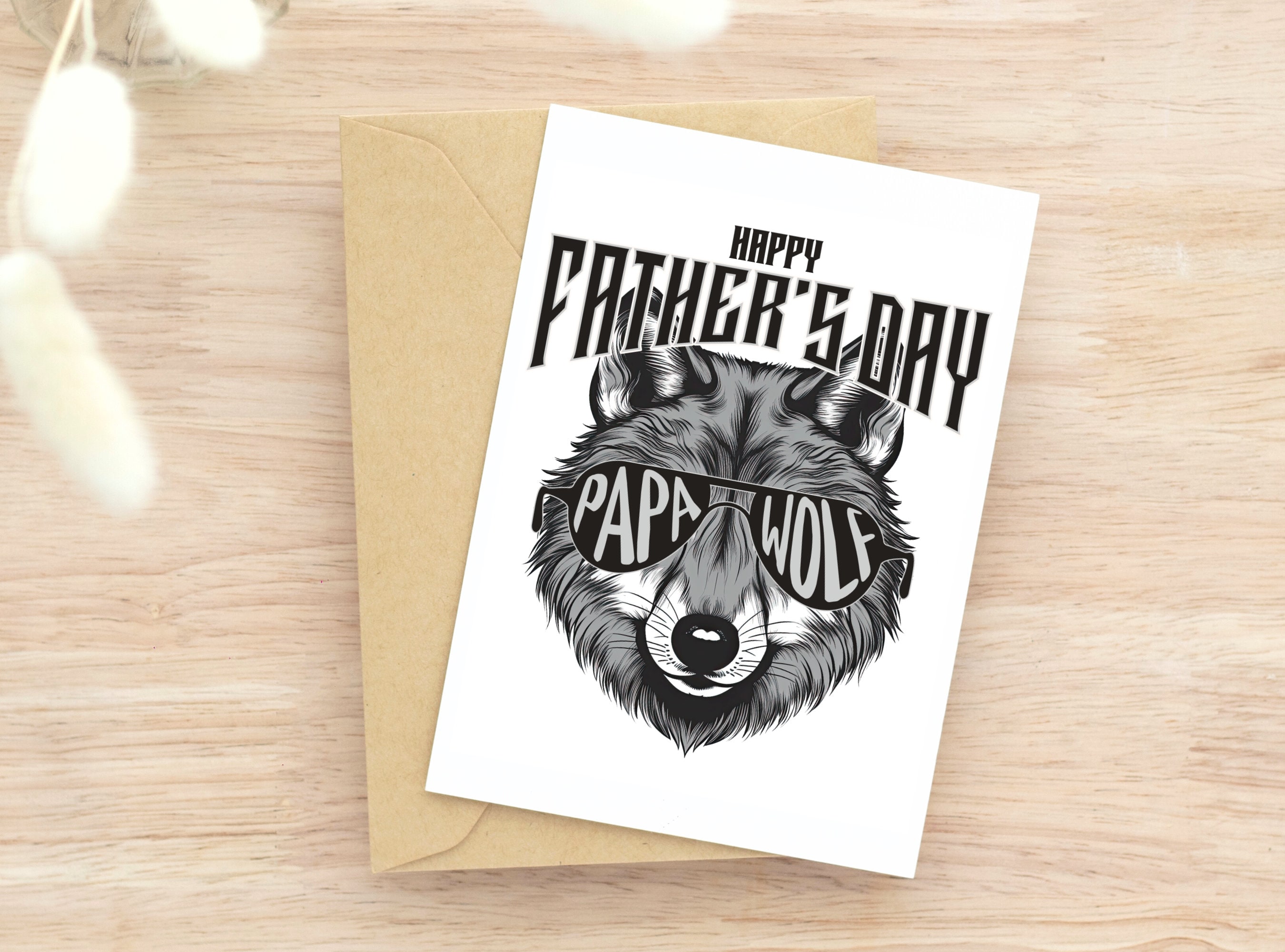 Printable Father's Day Wolf Cards, Greeting Card Set for Outdoorsy Dads ...