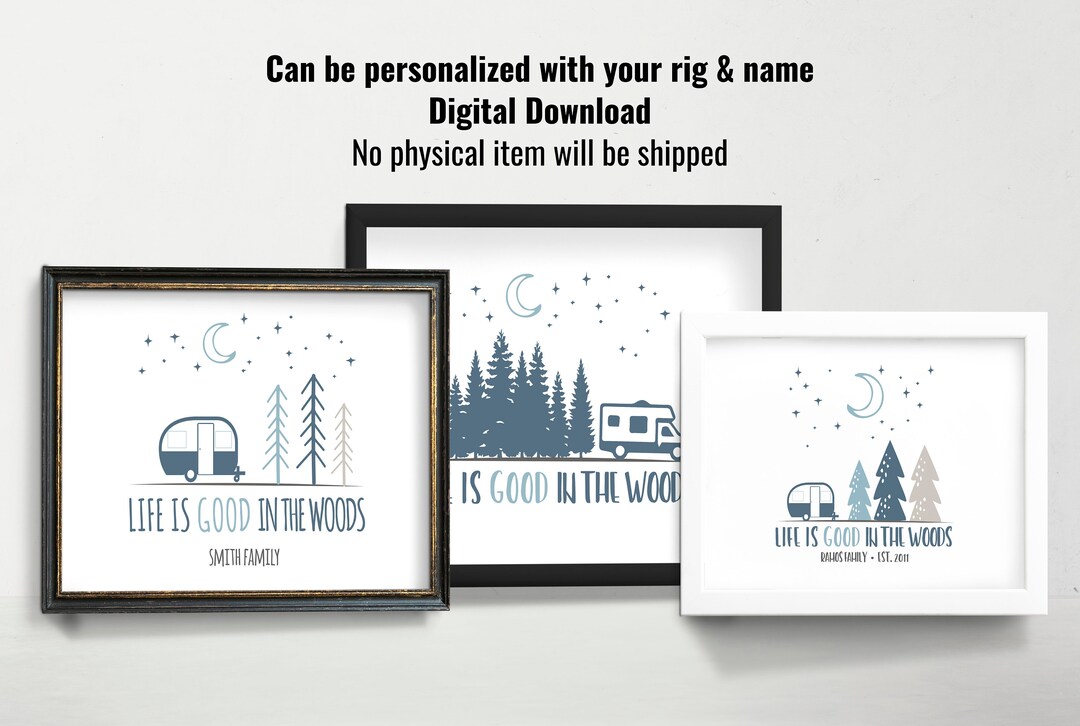 Digital Camper Art, RV Wall Decor, Camper Decor, Personalized Gift, RV ...