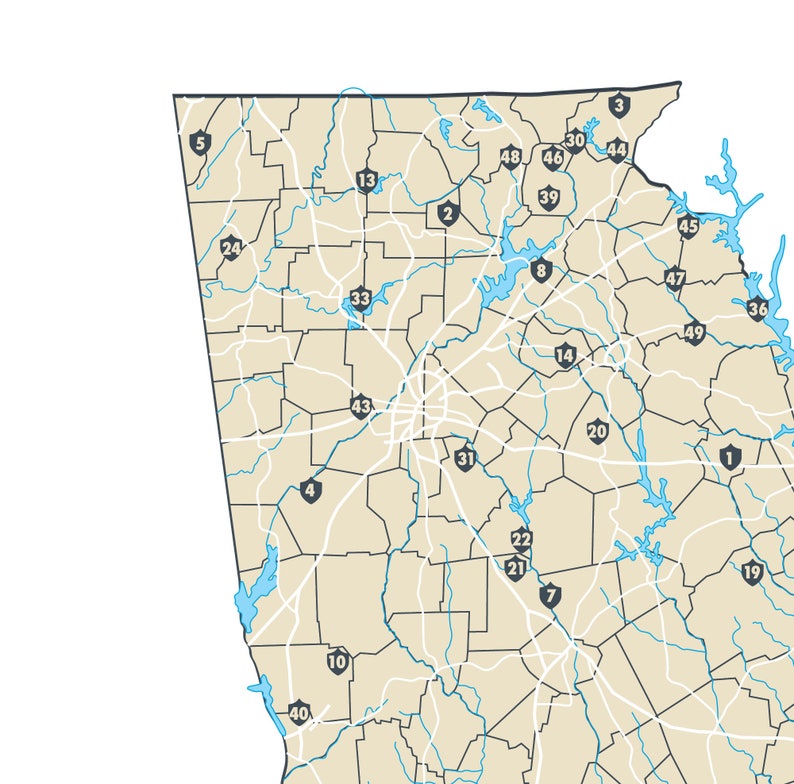 Georgia State Parks Map Georgia State Parks Checklist Hiking - Etsy