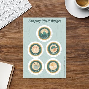 Camping Outdoor Merit Badge Stickers | Party Favors for Camp ...