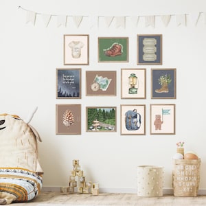 Hiking Nursery Art Bundle, Outdoor Kids Printable Wall Decor, Mountain ...