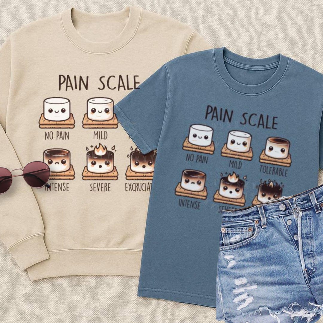 Funny Nurse Sweatshirt, Pain Scale Sweater, S'mores Camping Shirt Gift ...