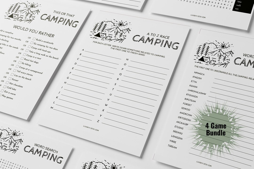 Fun Camping Printables for Classroom and Outdoor Adventures Team ...