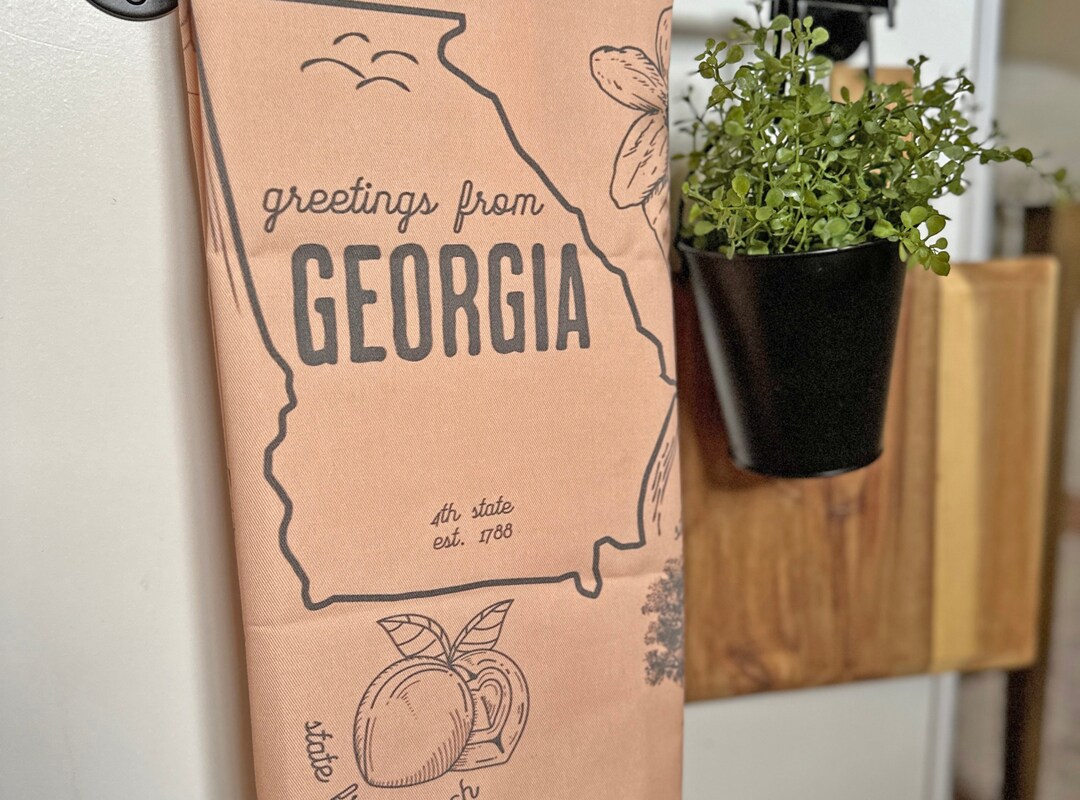 State of Georgia Tea Towel, Georgia Gift, Kitchen Towel, Hostess ...
