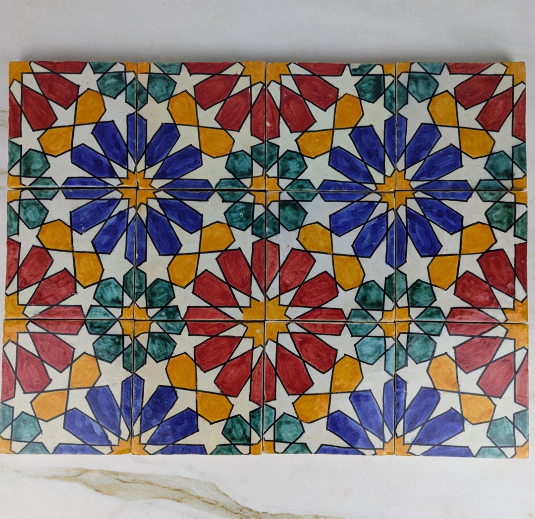 Traditional Moroccan Zellige Beldi Tiles. Handmade 4"x4" Tiles Crafted ...