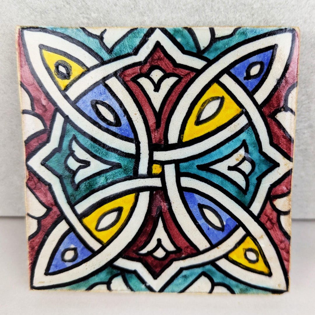 10 Moroccan Zellige Tiles 4"x4" – Handcrafted Beldi Tiles for Floors ...
