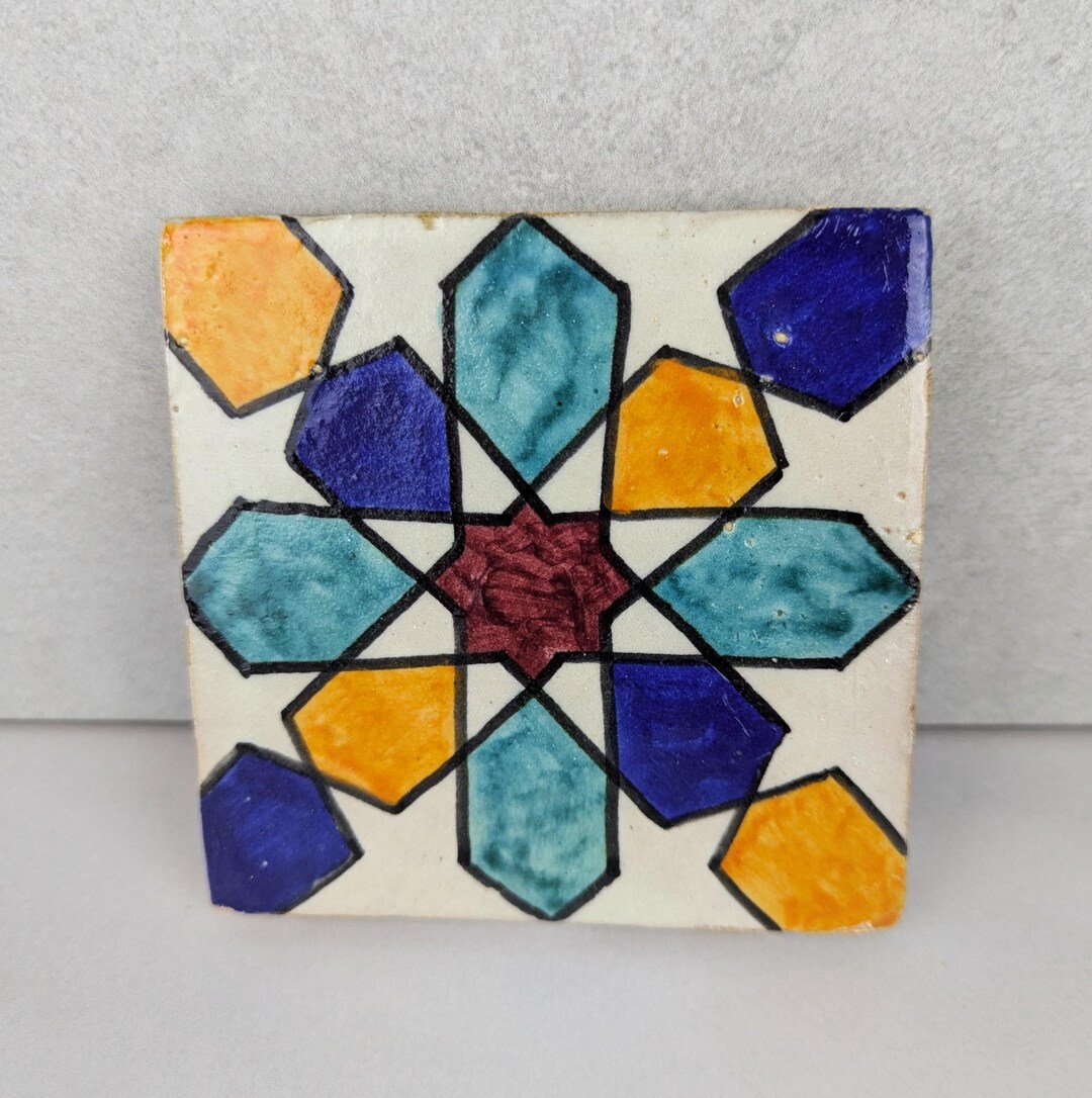 Handmade Moroccan Zellige Tile, 4x4 Beldi Ceramic - Etsy