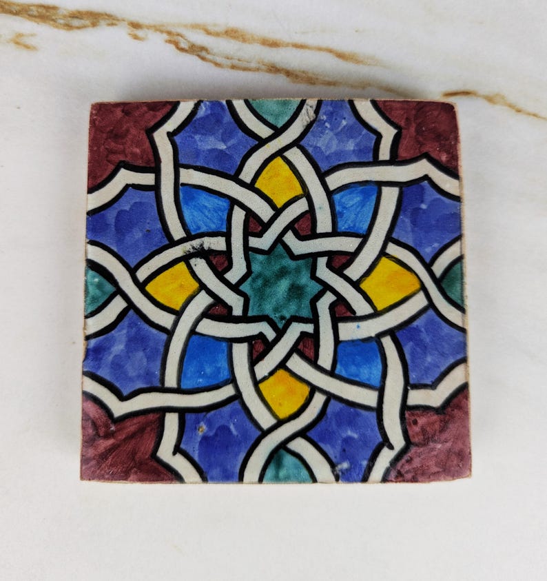 10 Moroccan Zellige Beldi Tiles – Authentic Handcrafted 4"x4" Tiles for ...