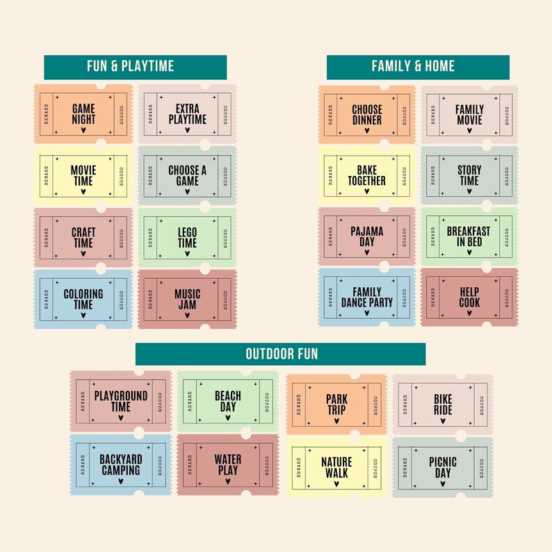 Editable Coupon Book Template for Kids Reward, Reward for Kids Good ...