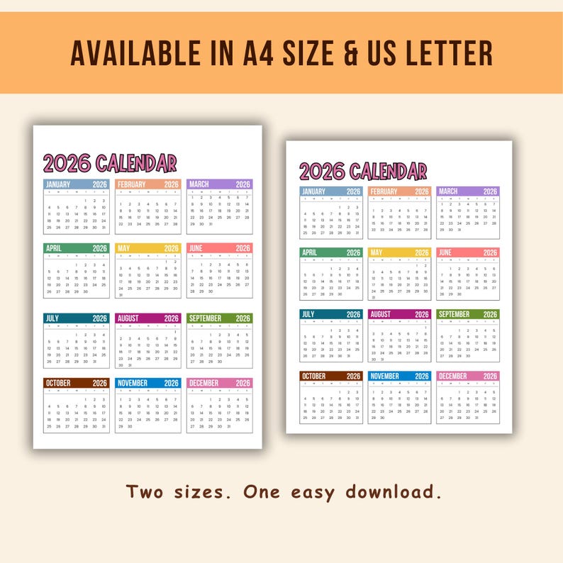 2026 Printable Calendar Planner With Notes, Minimalist Calendar ...