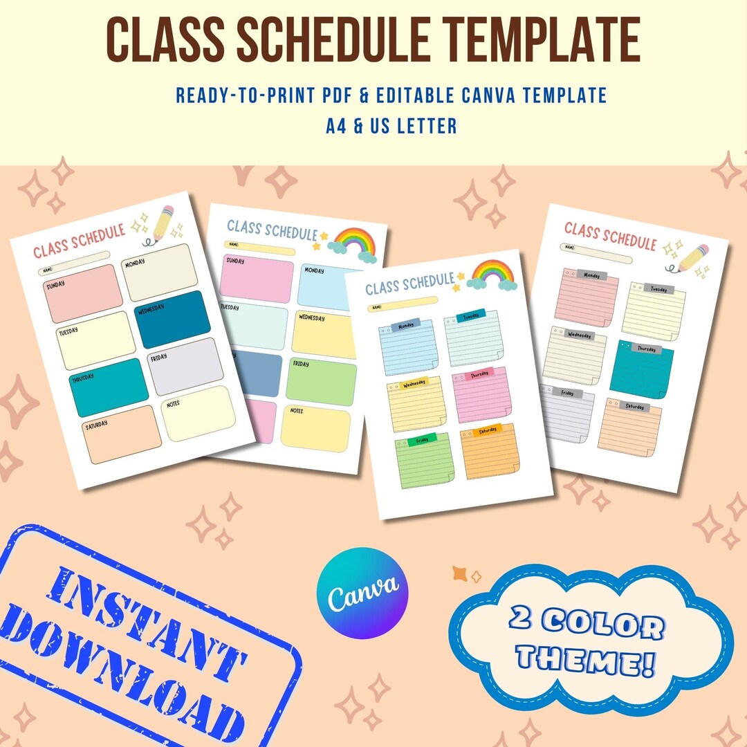 Classroom Editable and Printable Schedule, Homeschool Daily Schedule ...