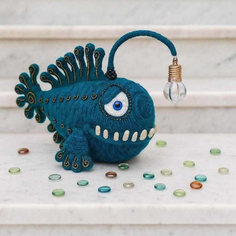 Anglerfish Crochet Pattern PDF, Cute Amigurumi Deep Sea Monster, DIY ...