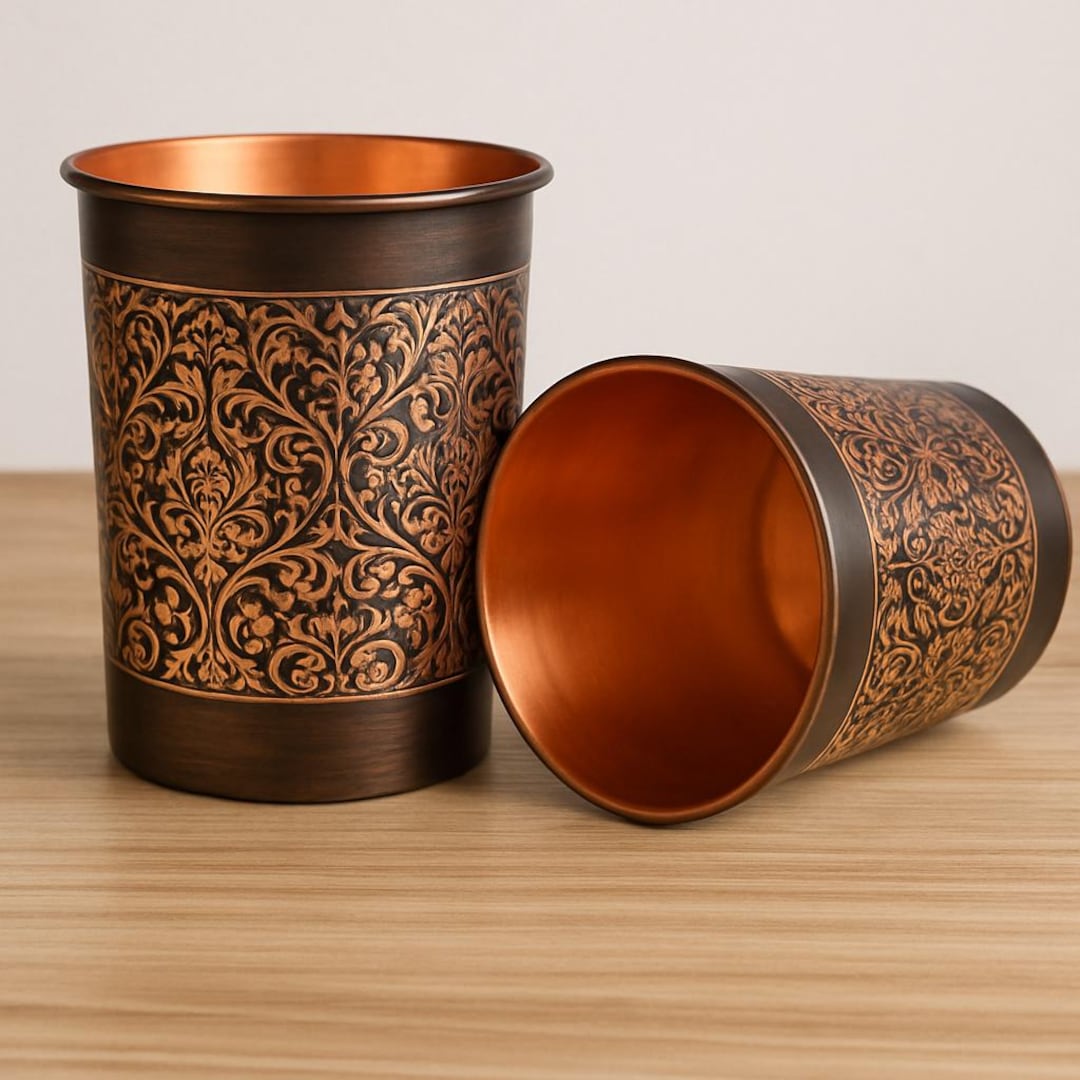 100% Pure Copper Cup 250ml - Ayurvedic Copper Tumbler - Yoga Water ...