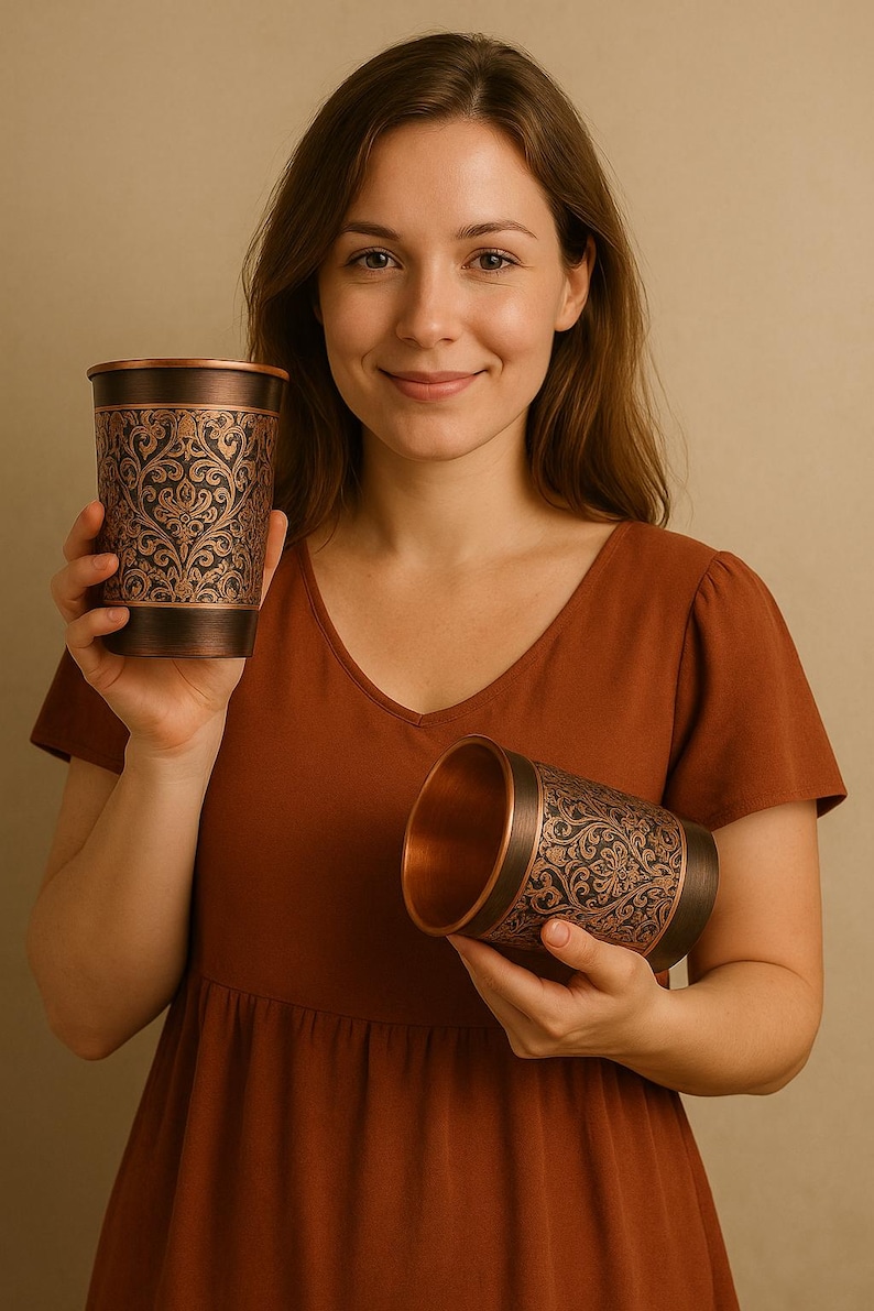 100% Pure Copper Cup 250ml - Ayurvedic Copper Tumbler - Yoga Water ...