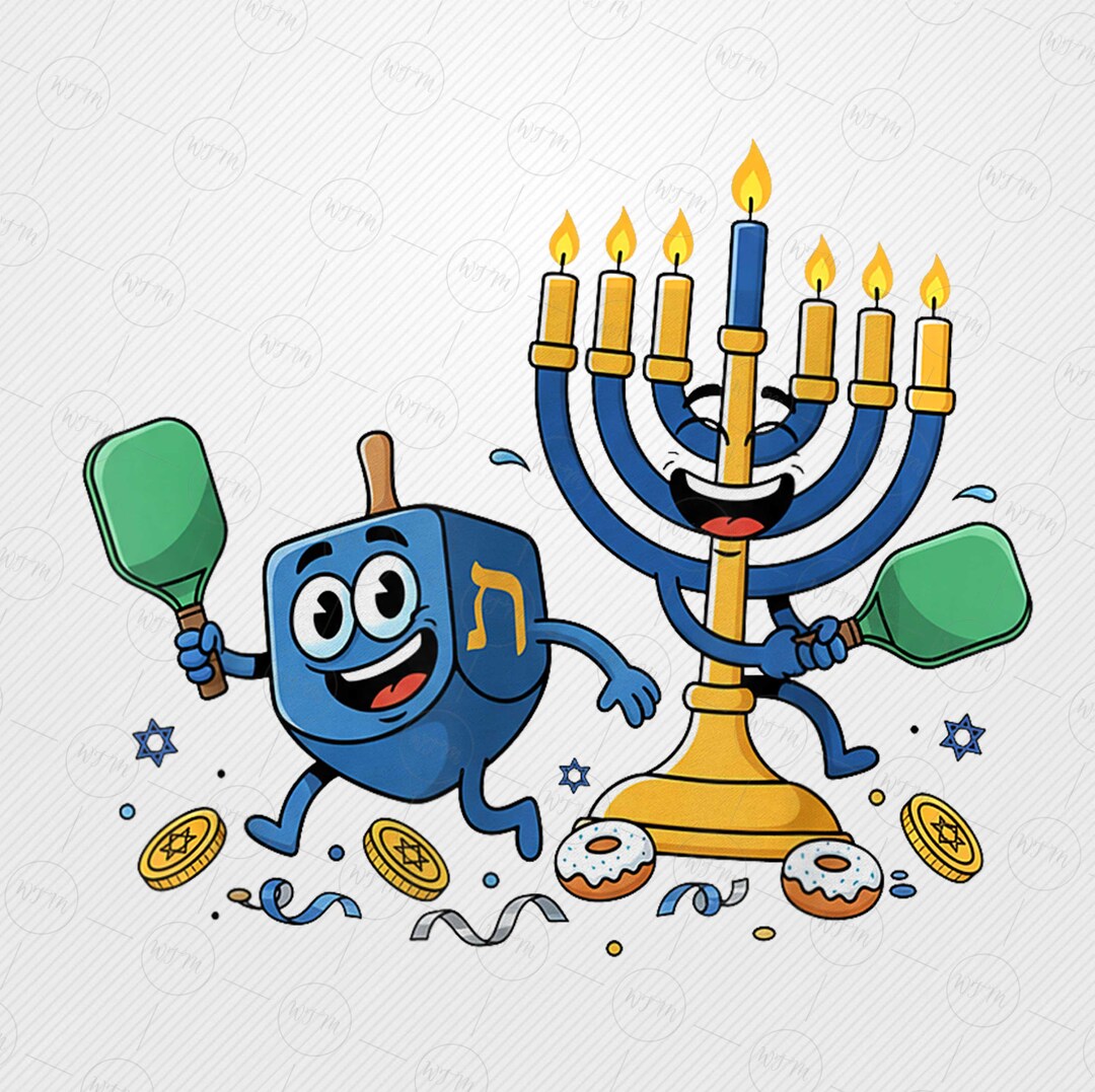 Pickleball Dreidel Menorah PNG, Funny Hanukkah Sports Sublimation ...