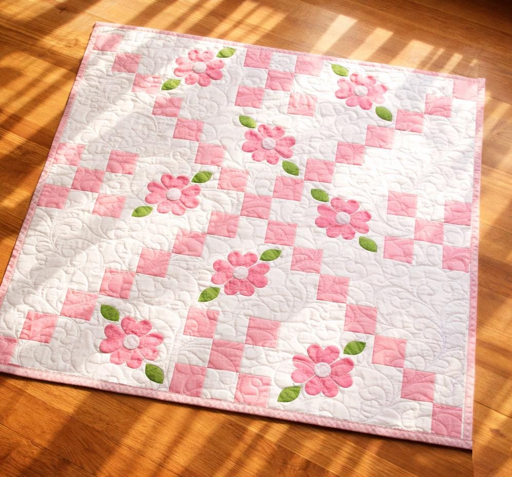 Blooming Beauty Baby Quilt PDF Pattern|applique Flower Quilt Pattern at ...