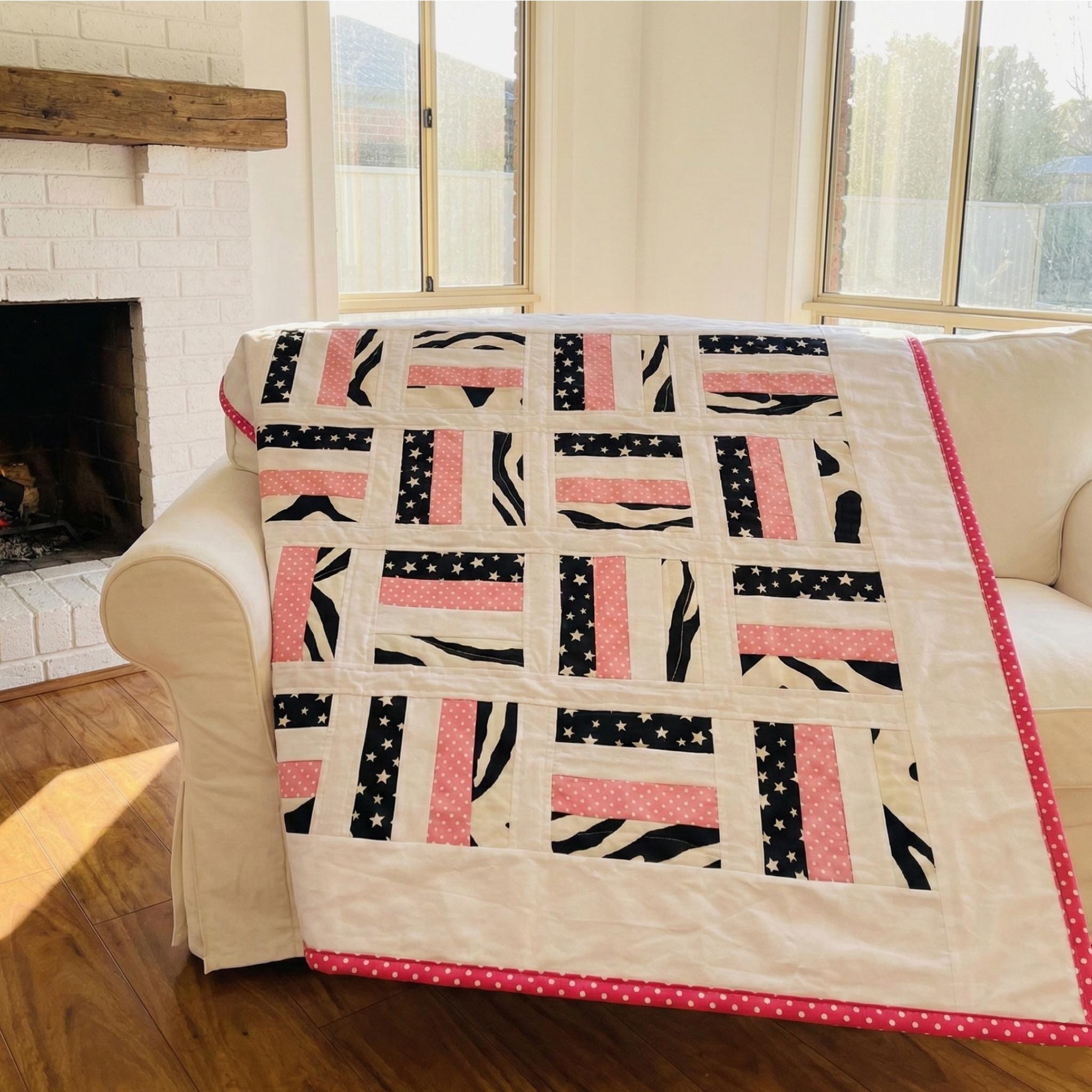Jelly Roll Strip Pieced Quilt Pattern PDF | Easy Project | Baby to ...